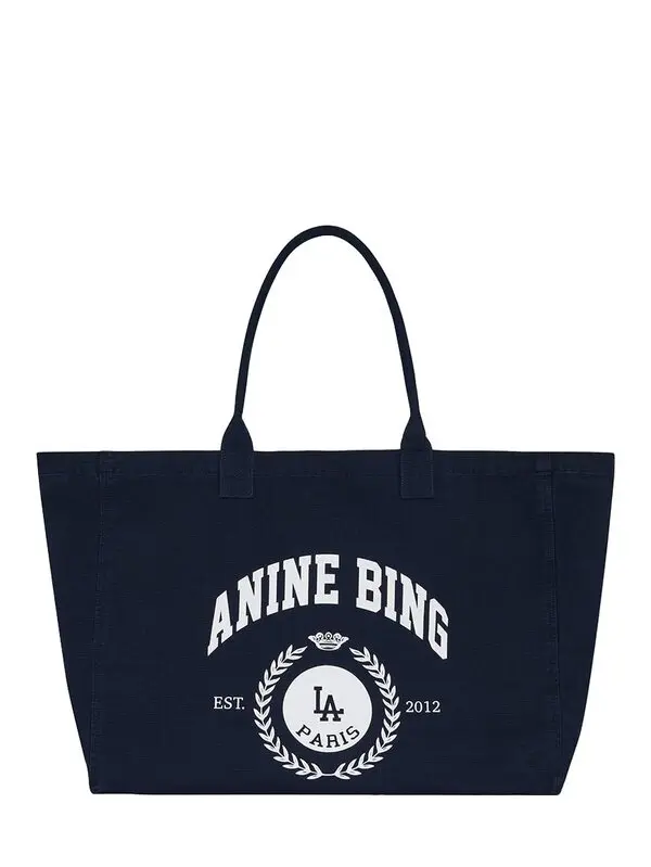 ANINE BING Leo Canvas Tote Bag - Blue