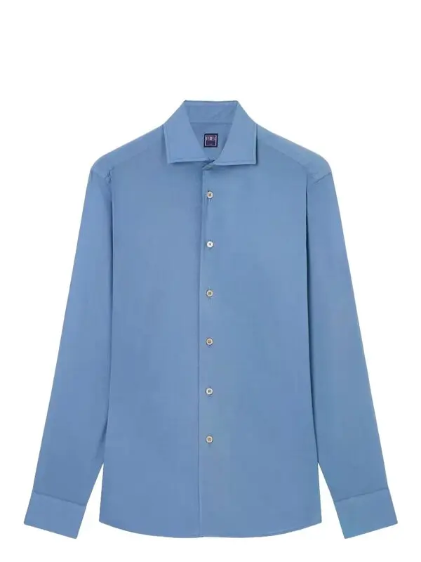 Fedeli Sean Long-sleeve Button-down Shirt - Blue