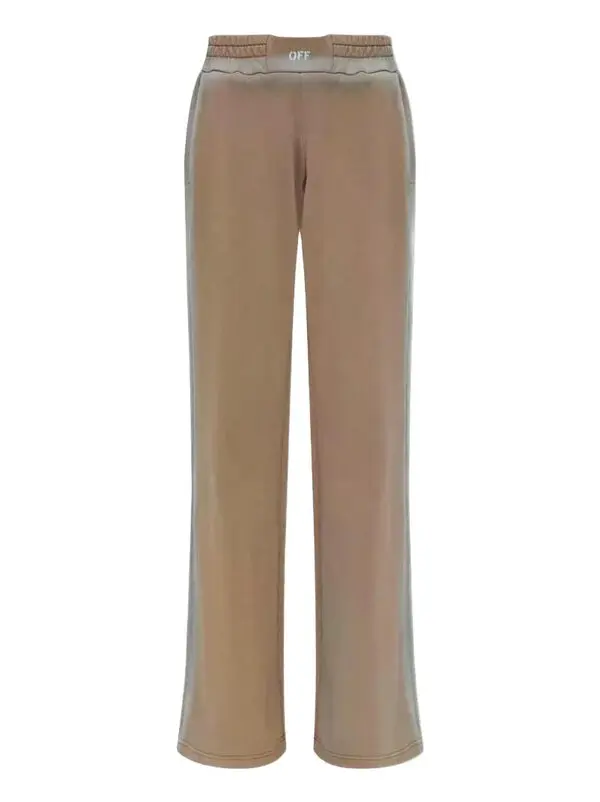 Off-White Logo-print Wide-leg Track Pants - Neutrals