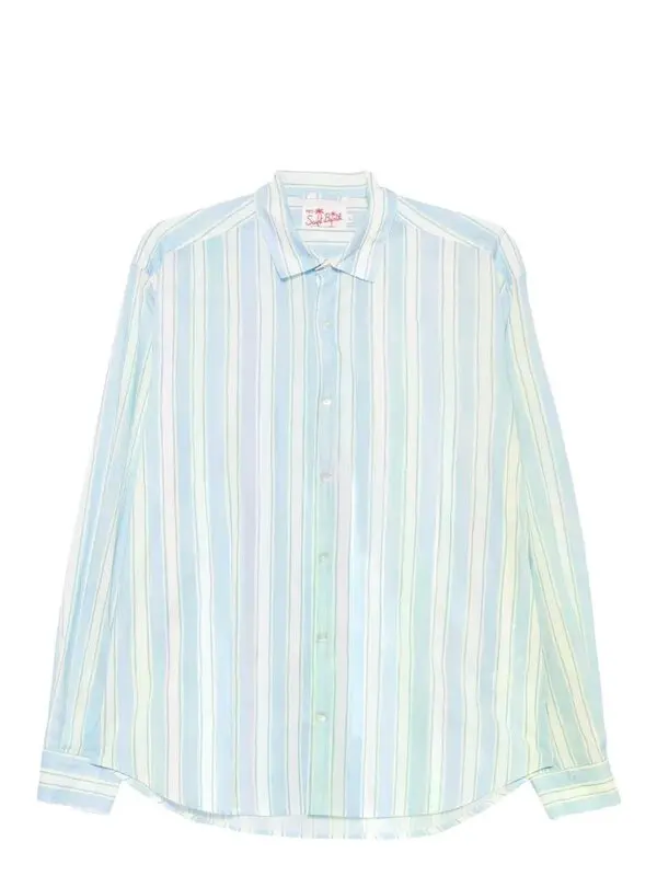 MC2 SAINT BARTH Sikelia Striped Long-sleeve Shirt - Blue