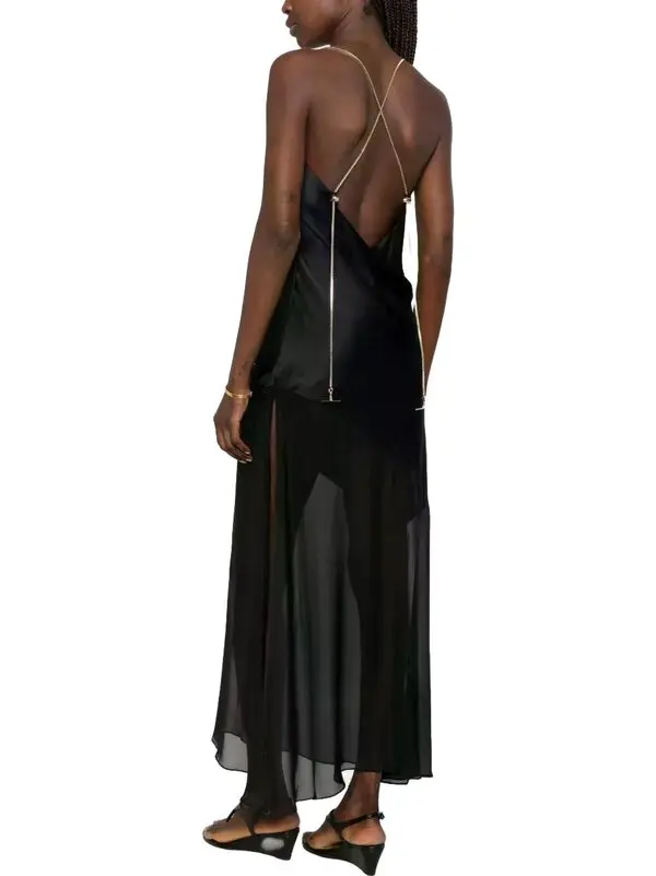 DANAMÉ Chain-strap Midi Dress - Black