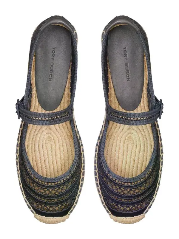 Tory Burch Open-weave Mary Jane Espadrilles - Blue