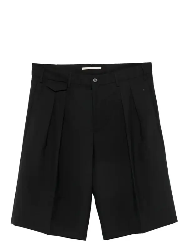 BRIGLIA 1949 Pleated Knee-length Shorts - Black