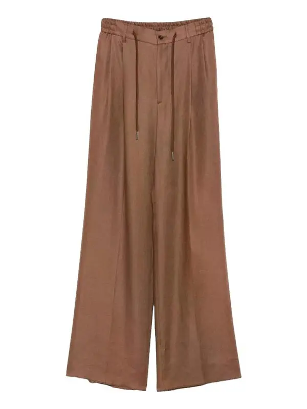 Tagliatore Tailored Linen Trousers - Brown