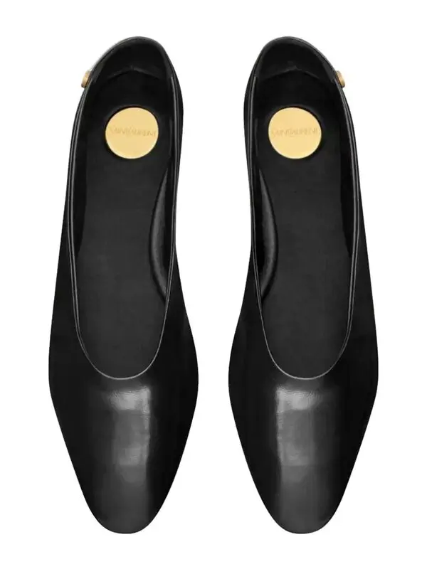 Saint Laurent Almond Toe Ballet Flats - Black