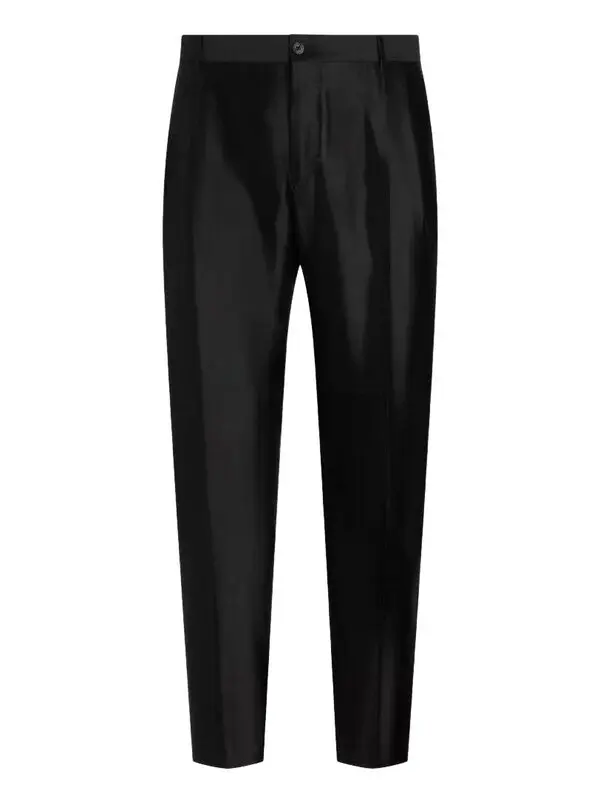 Dolce & Gabbana Mikado Shantung Silk Trousers - Black