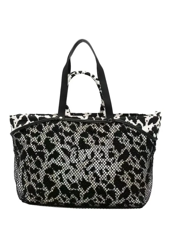 SECRET PON-PON City Cow-print Mesh Tote Bag - Neutrals
