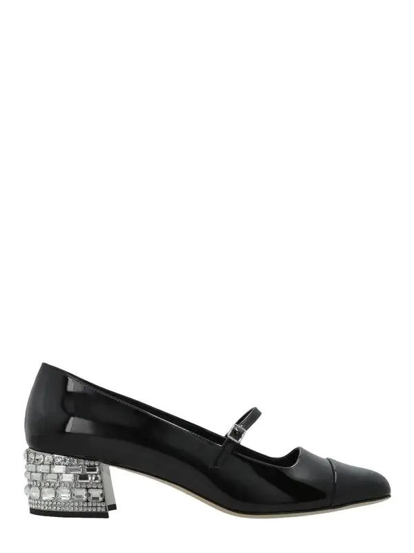 JIMMY CHOO Elisa Crystal-embellished Patent Leather Pumps - Black
