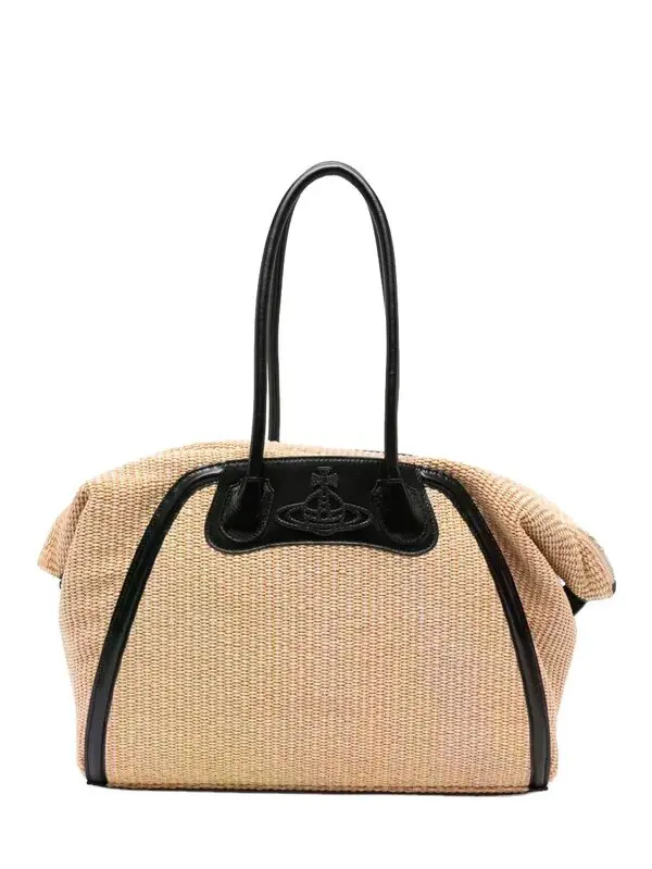 VIVIENNE WESTWOOD Shirley Orb-plaque Woven Holdall Bag - Neutrals