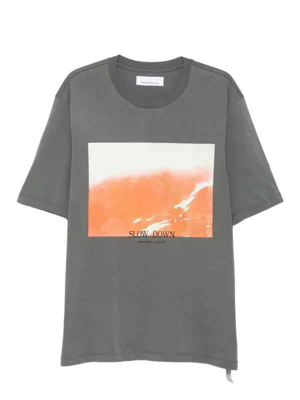 PEACEMAKER OAMC Slow Down Graphic-print T-shirt - Grey