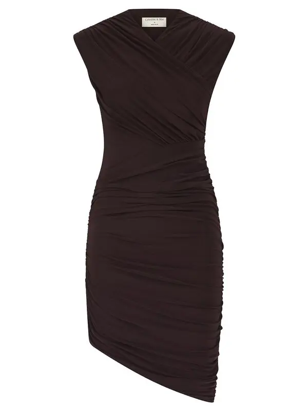 CELESTINE & MAE Calla Mini Dress - Brown