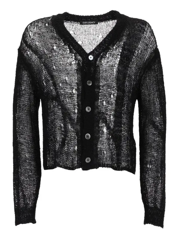Our Legacy Cardigan Traforato - Black
