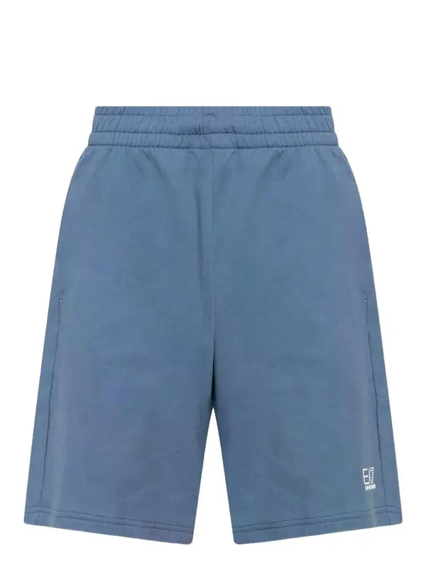 EA7 Logo Print Track Shorts - Blue
