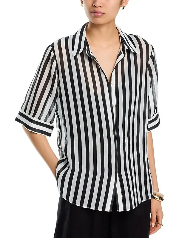 Kobi Halperin Jolie Striped Blouse - Black/white