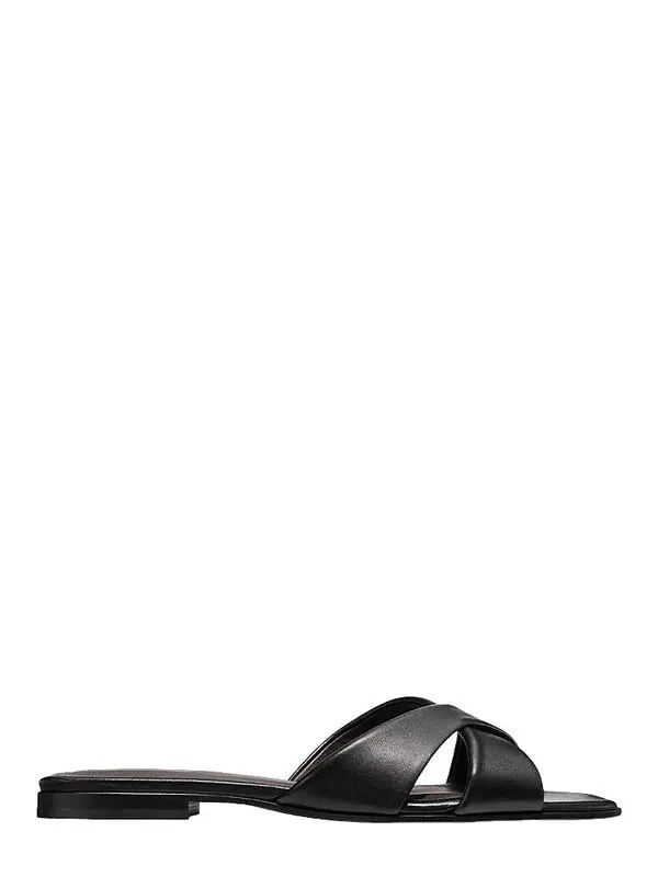 MARGAUX LONNBERG The Selene Flat Sandal - Black Nappa