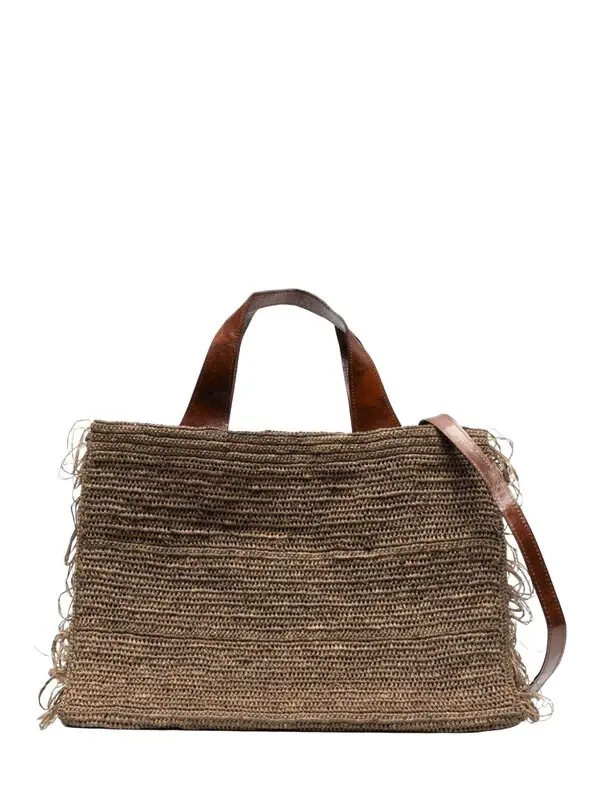 IBELIV Onja Raffia Tote Handbag - Beige