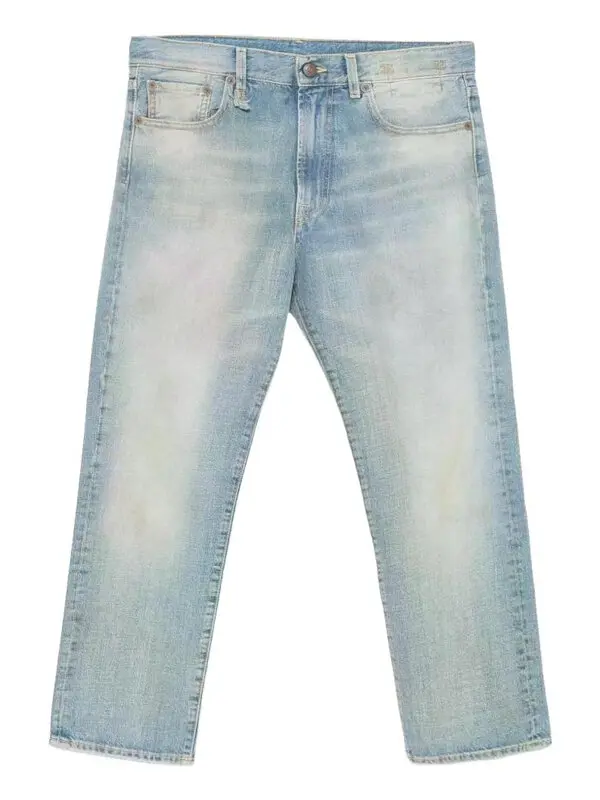 R13 Faded Logo-embroidered Jeans - Blue