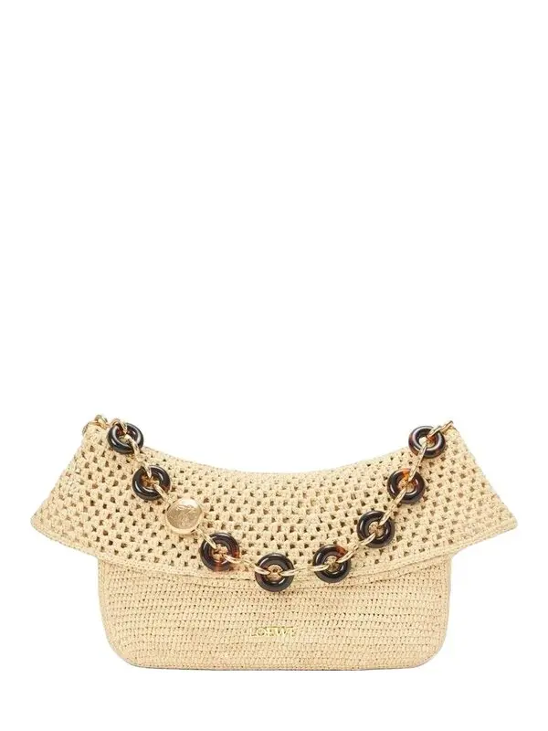 Loewe Ola Crochet Shoulder Bag - Beige