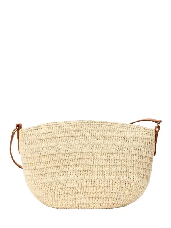 Loewe Eclipse Raffia Pouch - Beige