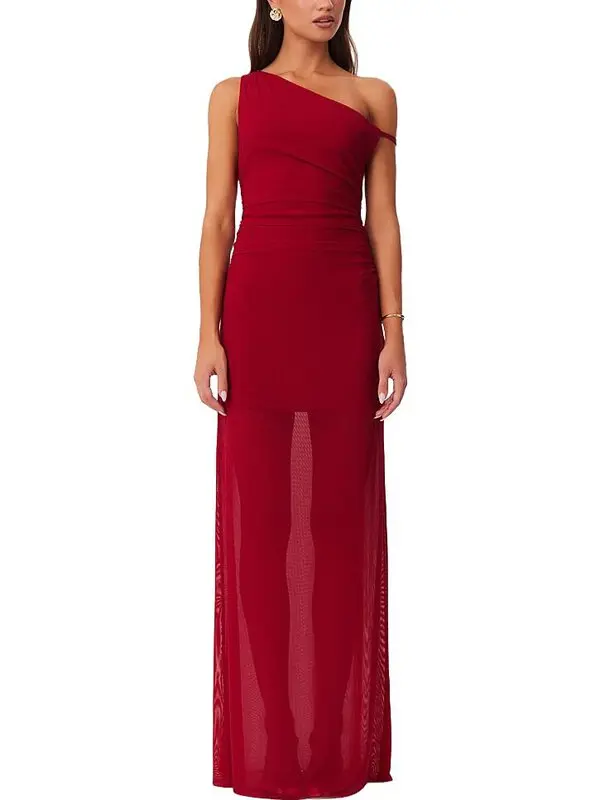 SNDYS. Pomona Mesh Maxi Dress - Deep Red