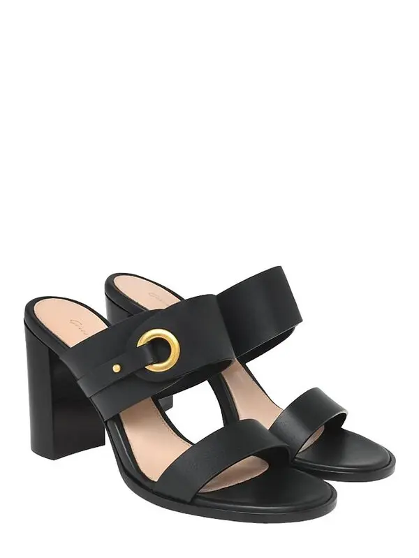 GIANVITO ROSSI Granada Mule - Black Calf Leather