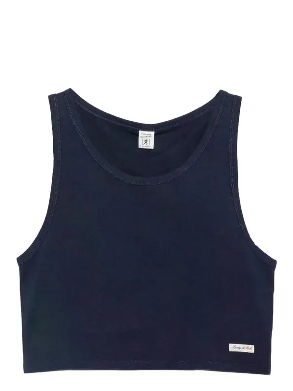 SPORTY & RICH Logo Patch Tank Top - Blue