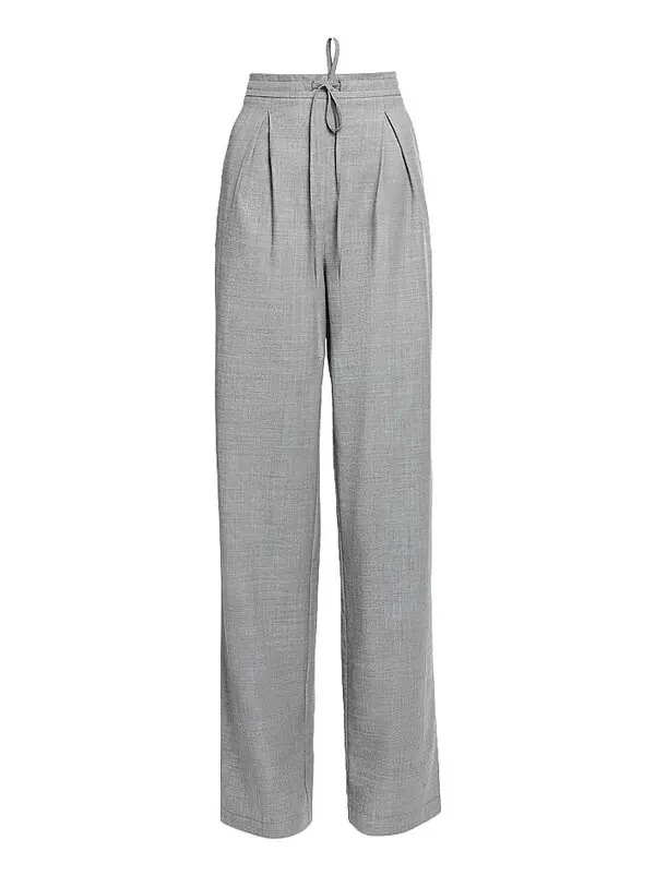 Altuzarra Tailored Wool Blend Pants With Drawstring Waist - Grey Melange