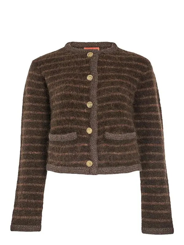 Altuzarra Mack Jacket Striped Alpaca Blend - Fudge