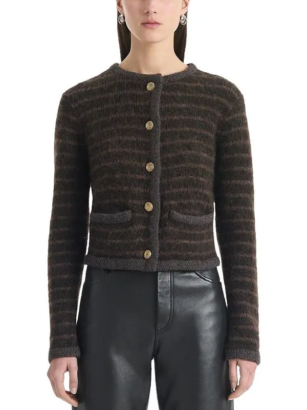 Altuzarra Mack Jacket Striped Alpaca Blend - Fudge
