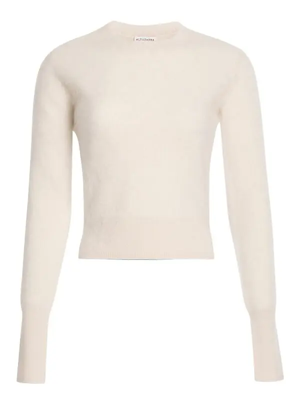Altuzarra Link Cashmere Crew Neck Sweater - Akoya Pearl