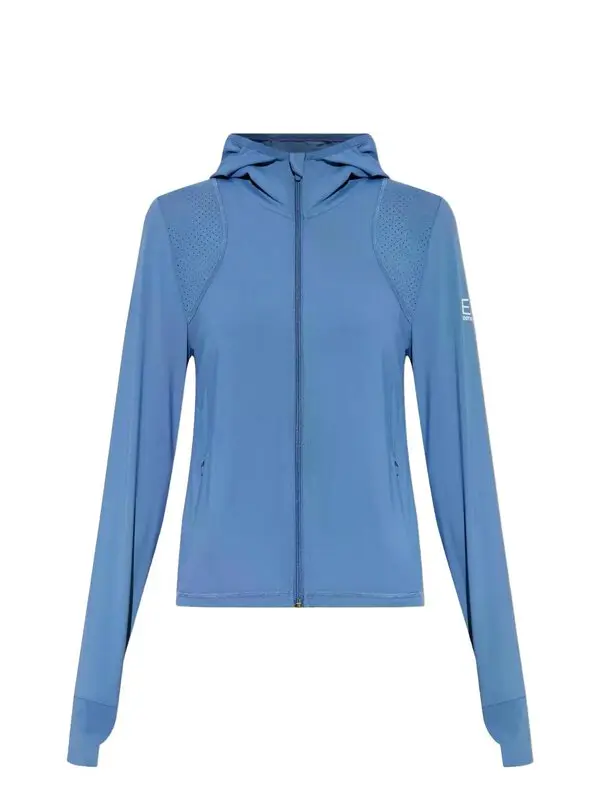 EA7 Ventus7 Perforated Hoodie - Blue