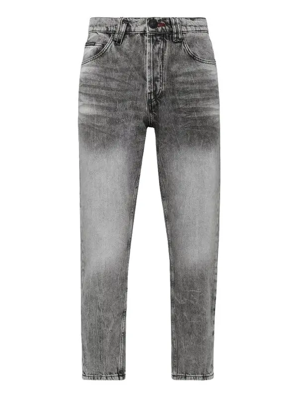 Philipp Plein Carrot-fit Denim Jeans - Grey