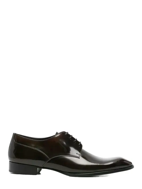 Saint Laurent Leather Derby Shoes - Brown