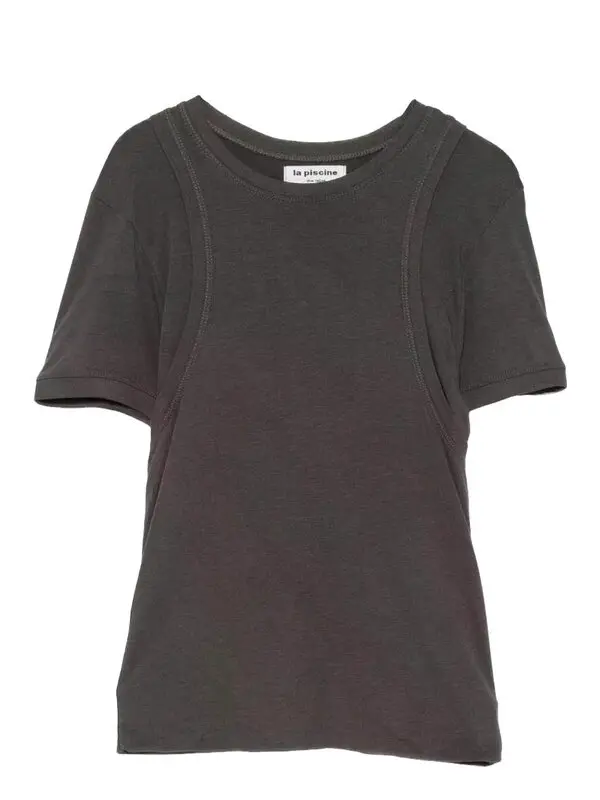 LA PISCINE Layered Detail T-shirt - Grey