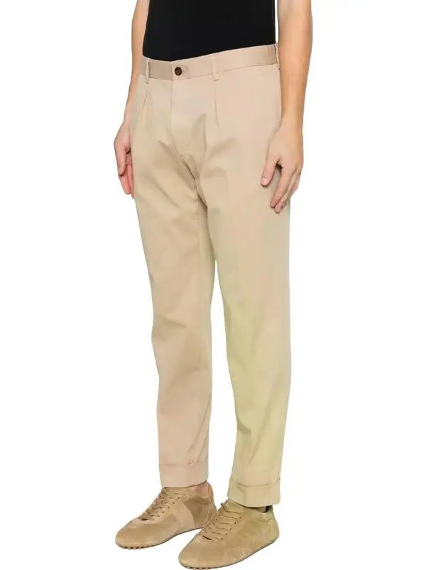 Incotex Pleated Turn-up Trousers - Neutrals