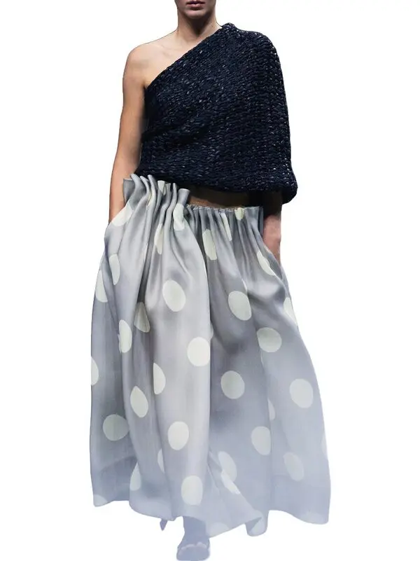 Khaite Riley Gathered Silk Gazar Maxi Skirt - Print