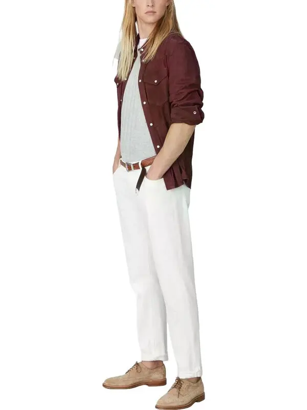 Brunello Cucinelli Long-sleeve Suede Shirt - Red
