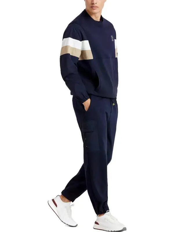 Brunello Cucinelli Straight-leg Cotton-blend Track Pants - Blue