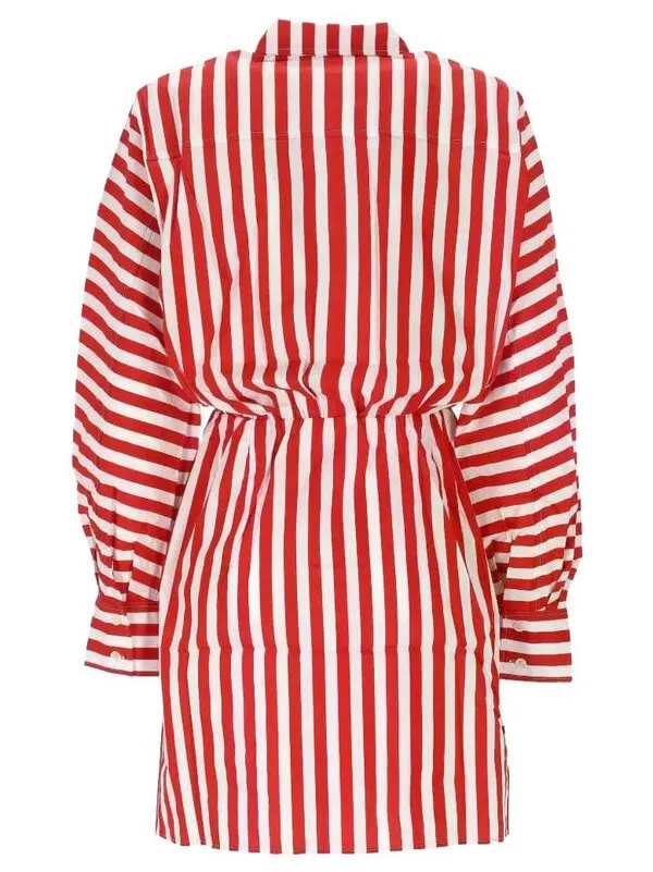 Fiorucci Striped Cotton Shirt Dress - Red