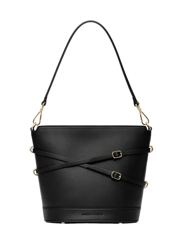 OWLISH STUDIO Glacier Vegan Leather Bucket Bag - Black