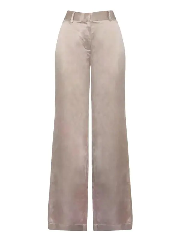 PANICALE Satin-finish Wide-leg Trousers - Neutrals