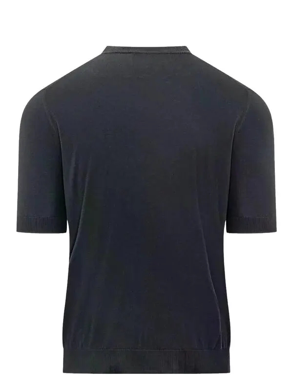 FILIPPO DE LAURENTIIS Short-sleeve Silk Sweater - Blue