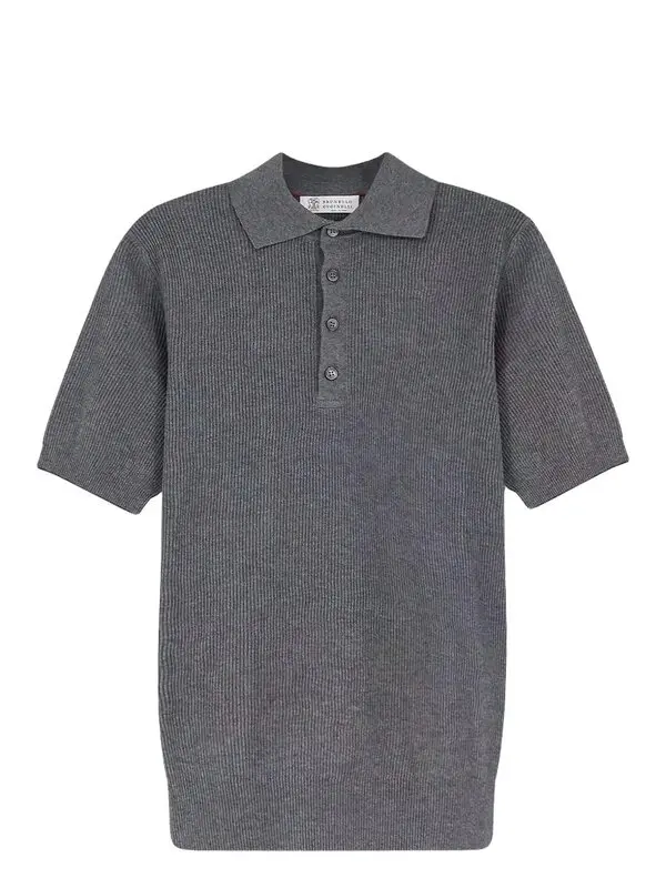 Brunello Cucinelli Cotton Polo Shirt - Grey