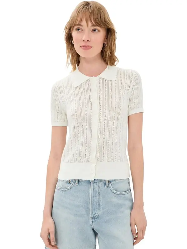 Joe's Jeans The Davey Pointelle Cardigan - Ecru