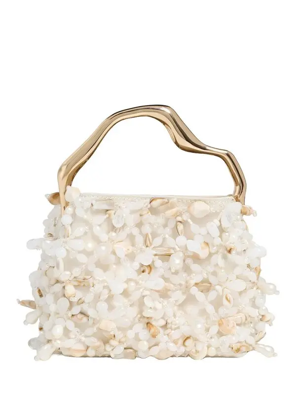 Cult Gaia Solene Mini Top Handle Bag - Off White Multi