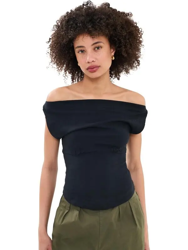 Free People Harper Off-shoulder Top - Black