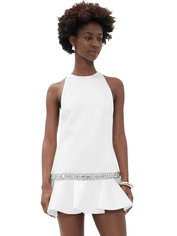 Retrofete Caelie Crystal Embellished Mini Dress - White