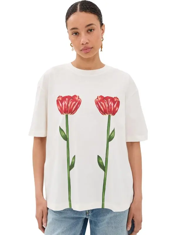 Farm Rio Tropical Rose T-shirt - Off-white