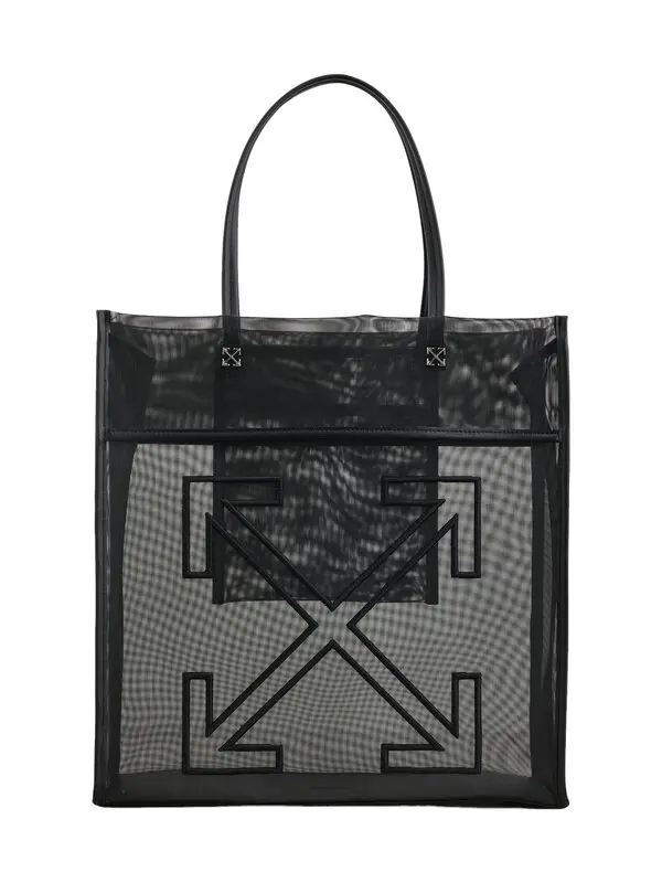 Off-White Mesh Market Tote Bag - Black