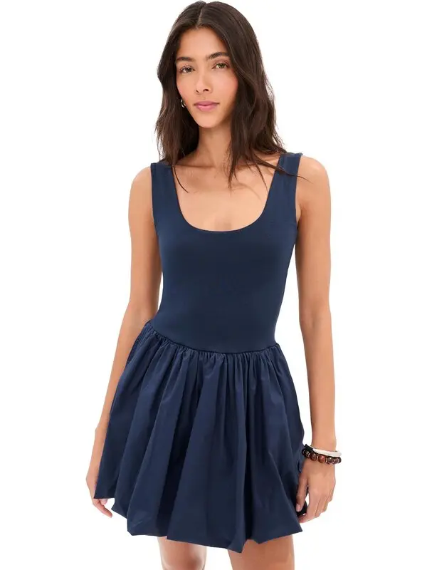 LE BOP Piper Solid Dress - Navy